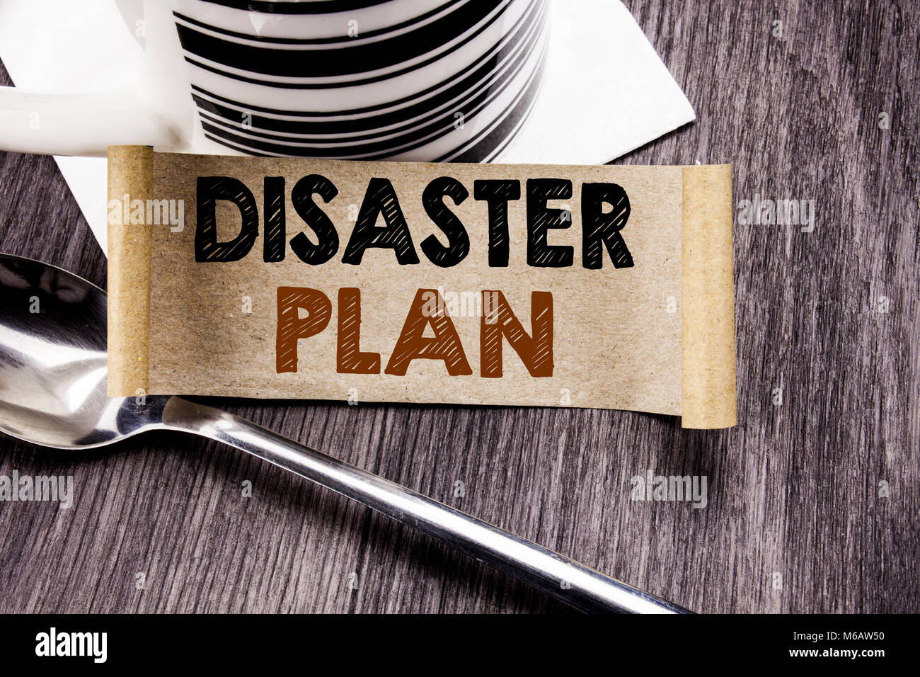 Handwriting Announcement text showing Disaster Plan. Business concept ...