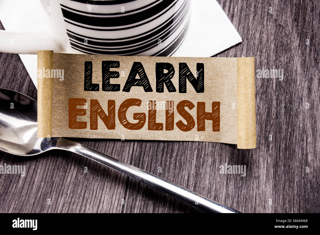 Handwriting Announcement text showing Learn English. Business concept ...