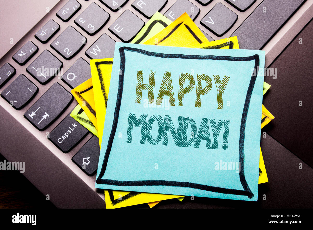 Conceptual hand writing text caption inspiration showing Happy Monday ...