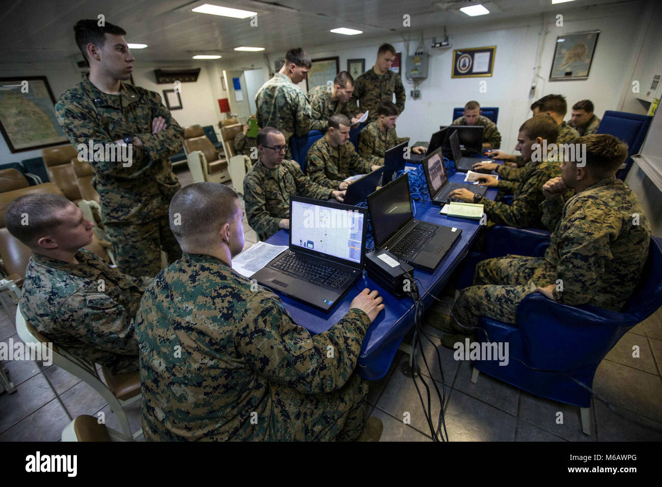 OCEAN (Feb. 22, 2018) U.S. Marines assigned to Battalion Landing Team ...