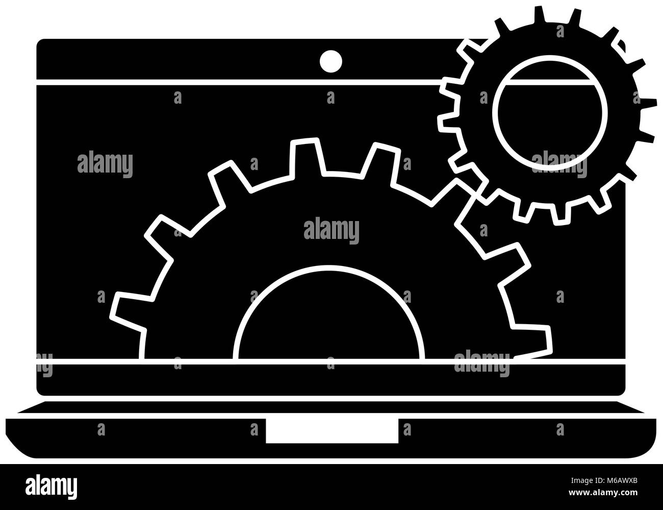 laptop computer with gears Stock Vector Image & Art - Alamy