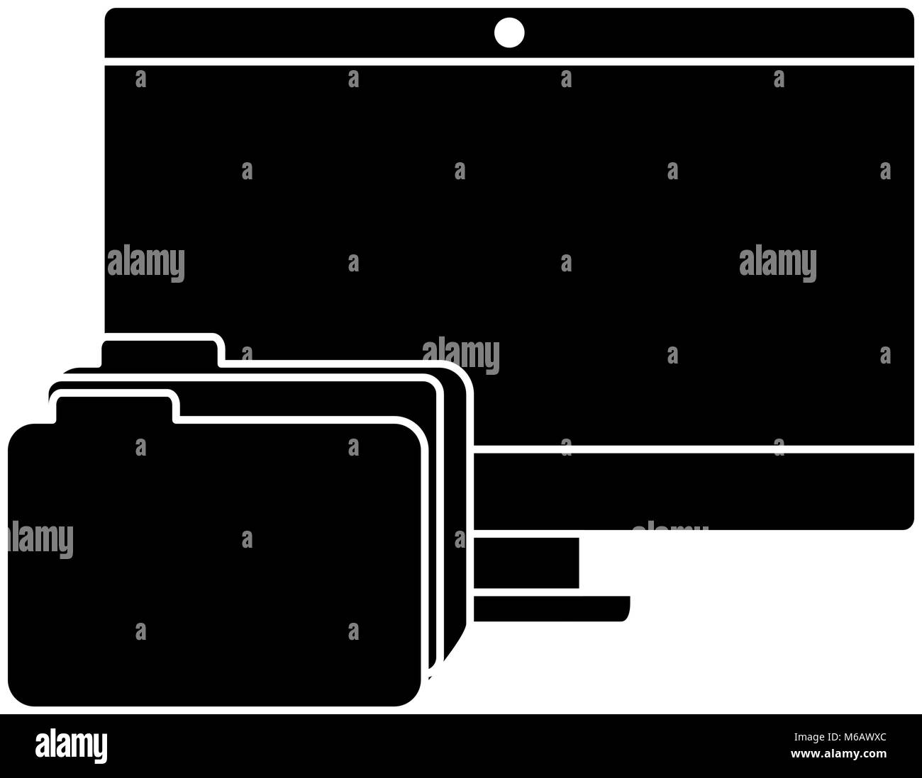 monitor computer with file folder Stock Vector Image & Art - Alamy