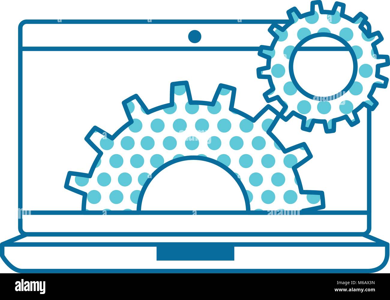 laptop computer with gears Stock Vector Image & Art - Alamy