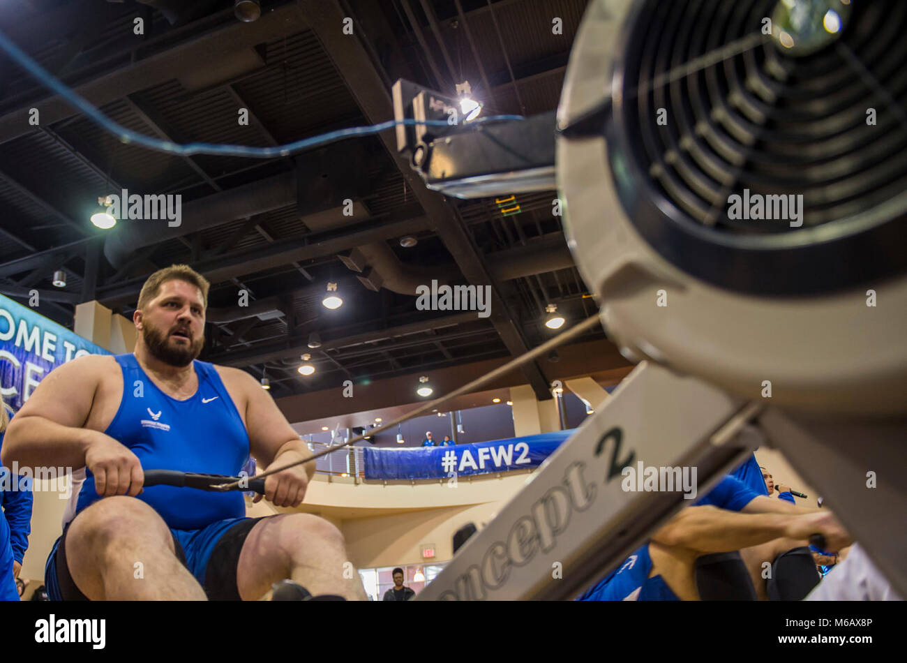 Lawrence Hufford, a wounded warrior athlete, competes in a rowing ...