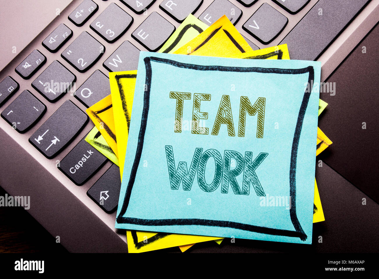 Conceptual hand writing text caption inspiration showing Team Work ...