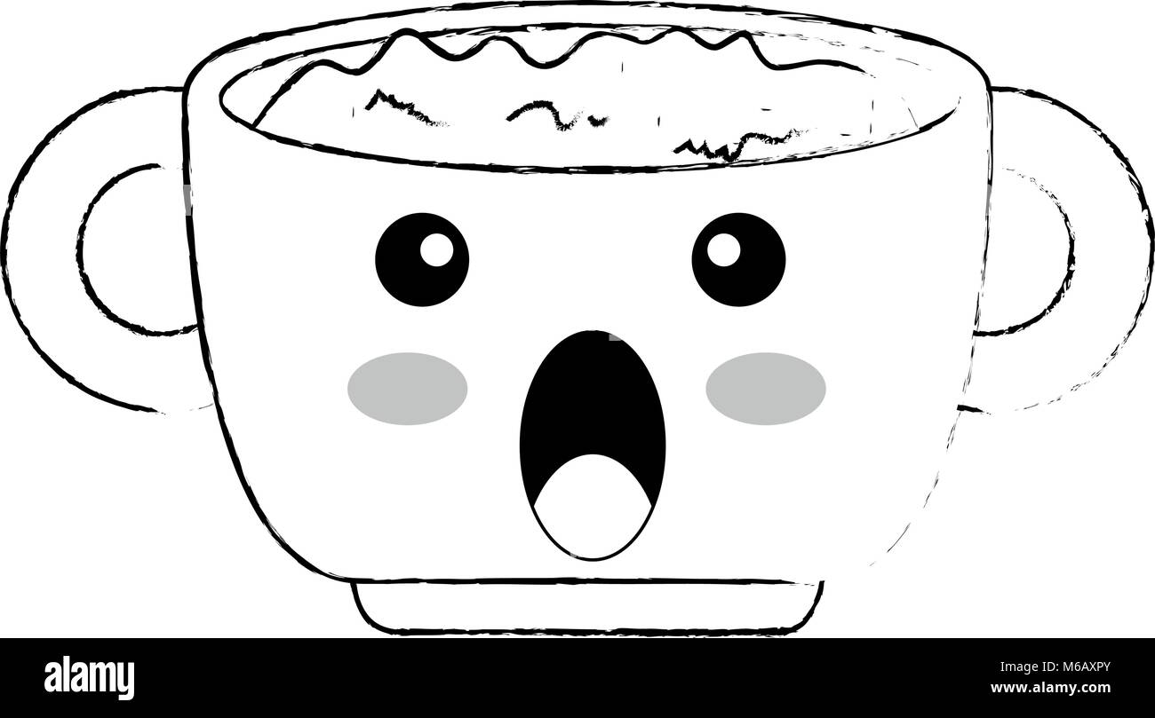 cup with terrified face kawaii character Stock Vector Image & Art - Alamy