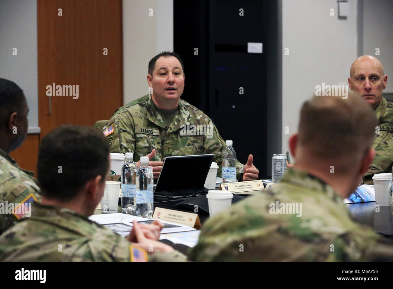 U.S. Army Chief Warrant Officer 5 Andrew Llanos, the U.S. Army Europe G ...