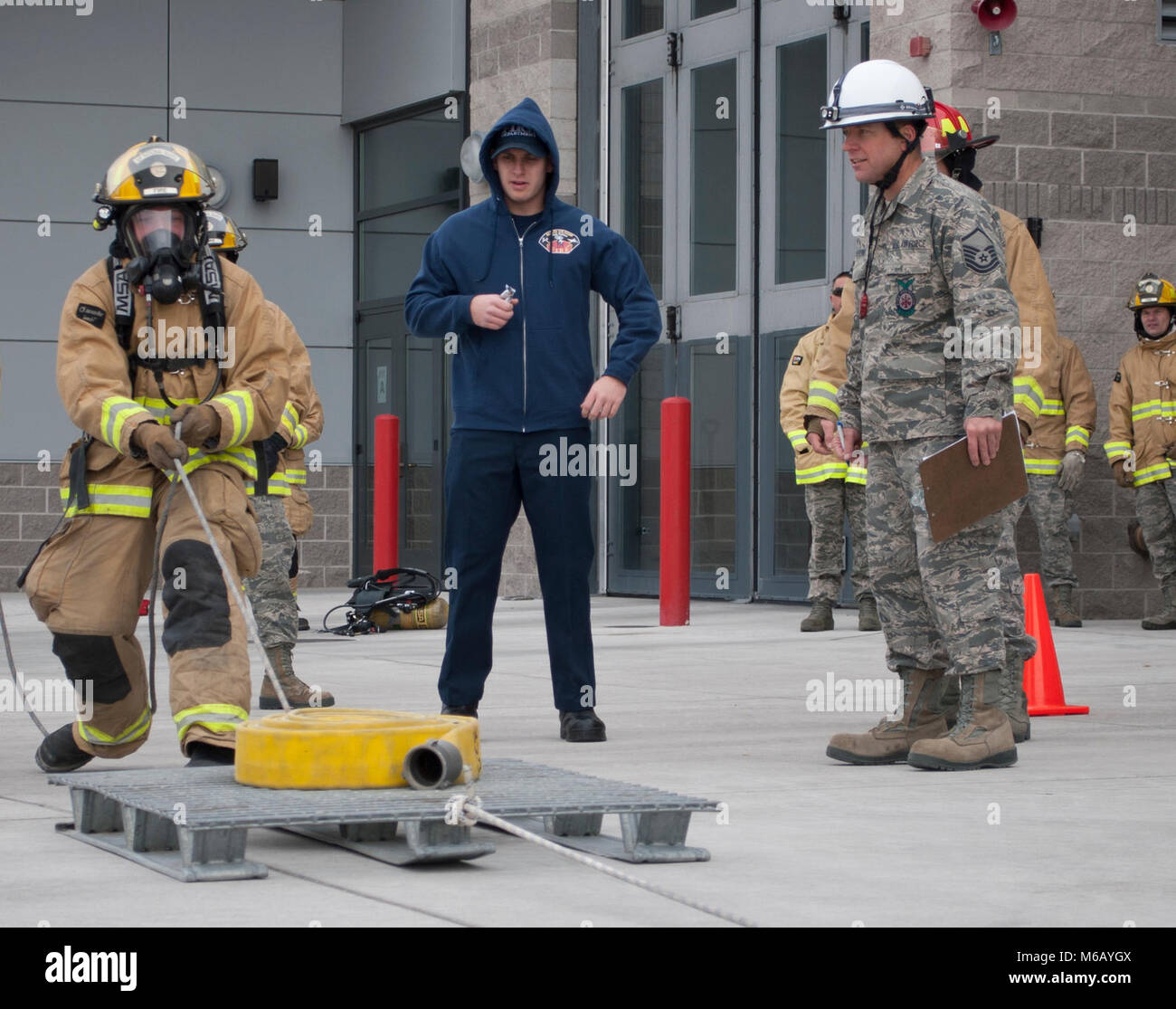 Firefighters assigned to the 152nd Civil Engineer Squadron with the ...