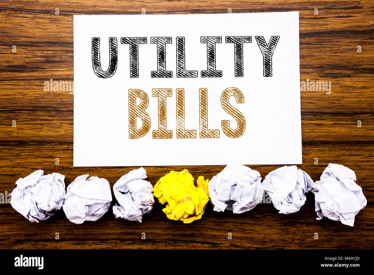 Word, writing Utility Bills. Concept for Money Bill Payment Written on ...