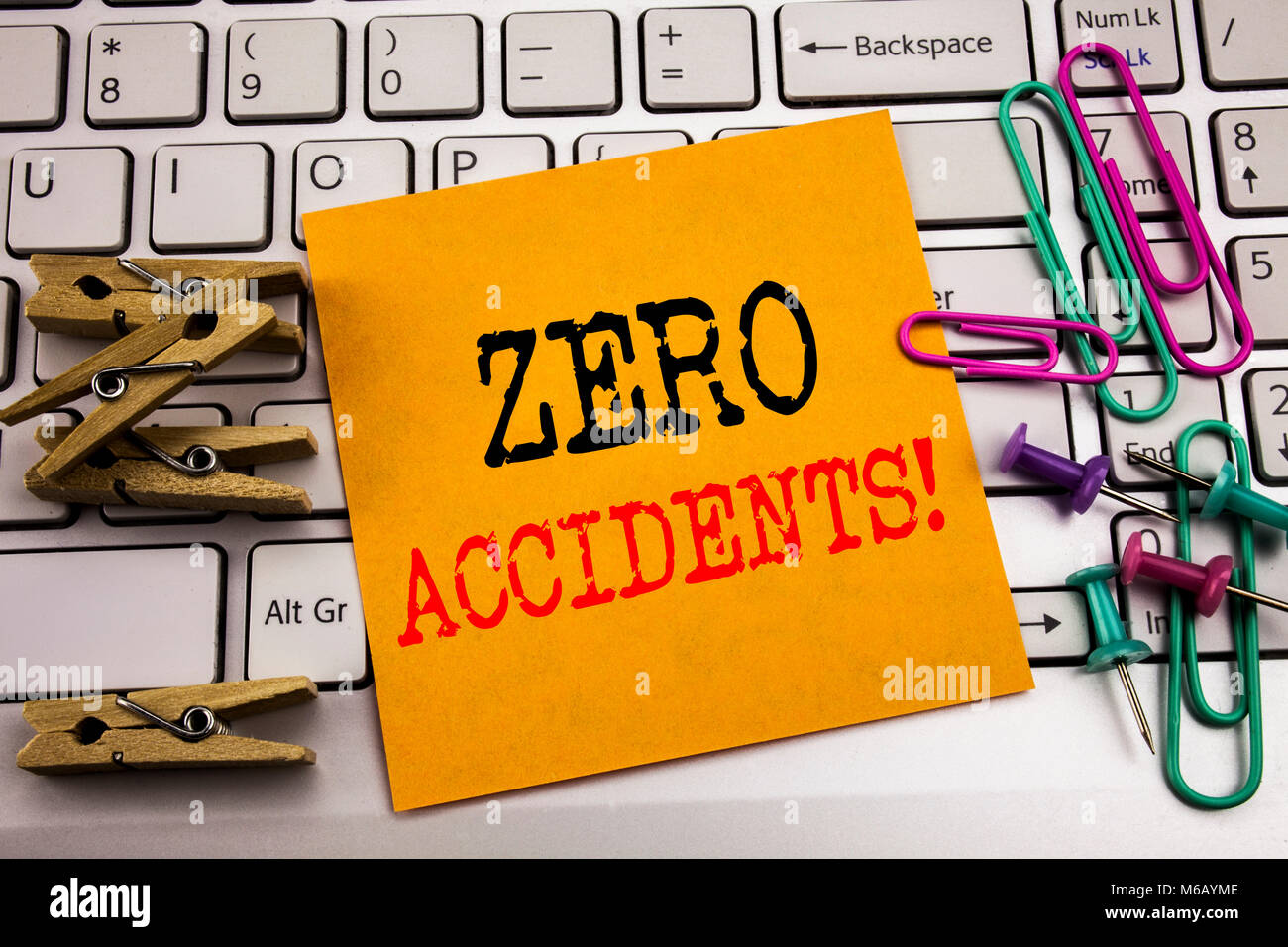 Writing text showing Zero Accidents. Business concept for Safety At ...