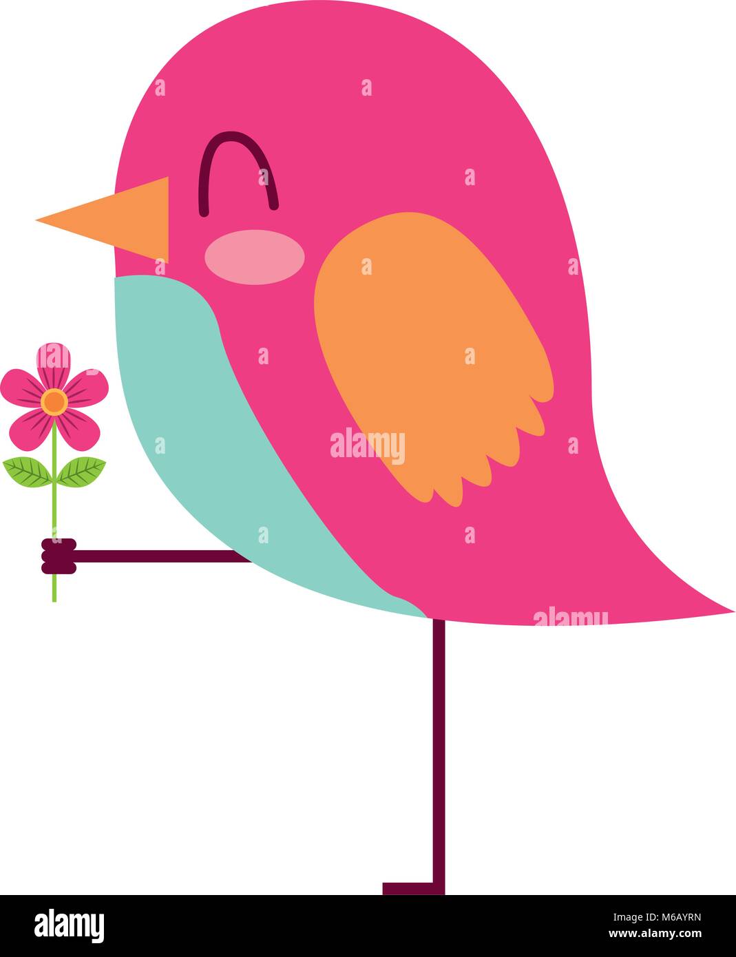 Illustration bird holding heart Stock Vector Images - Alamy