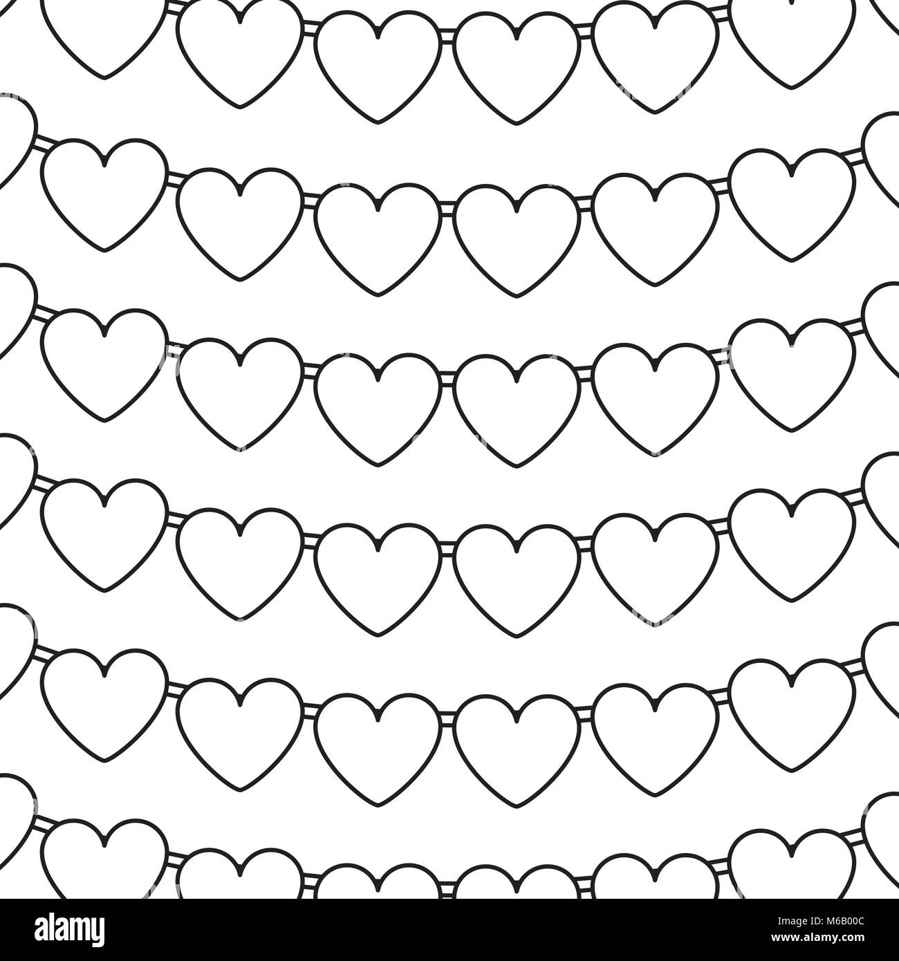 decorative garland with hearts love romantic pattern Stock Vector Image ...