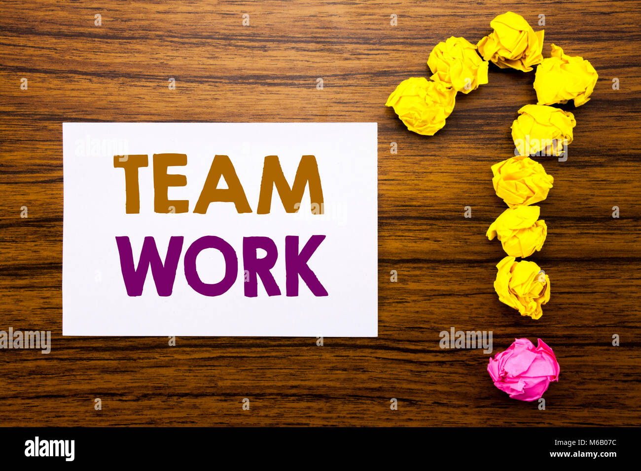 Handwritten text showing Team Work. Business concept for Teamwork ...