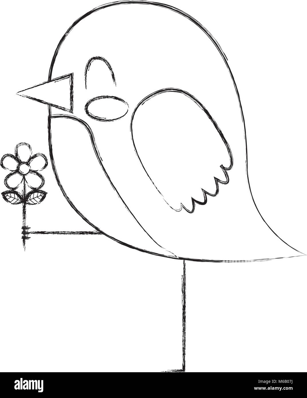 nice bird holding flower sweet animal image Stock Vector Image & Art ...