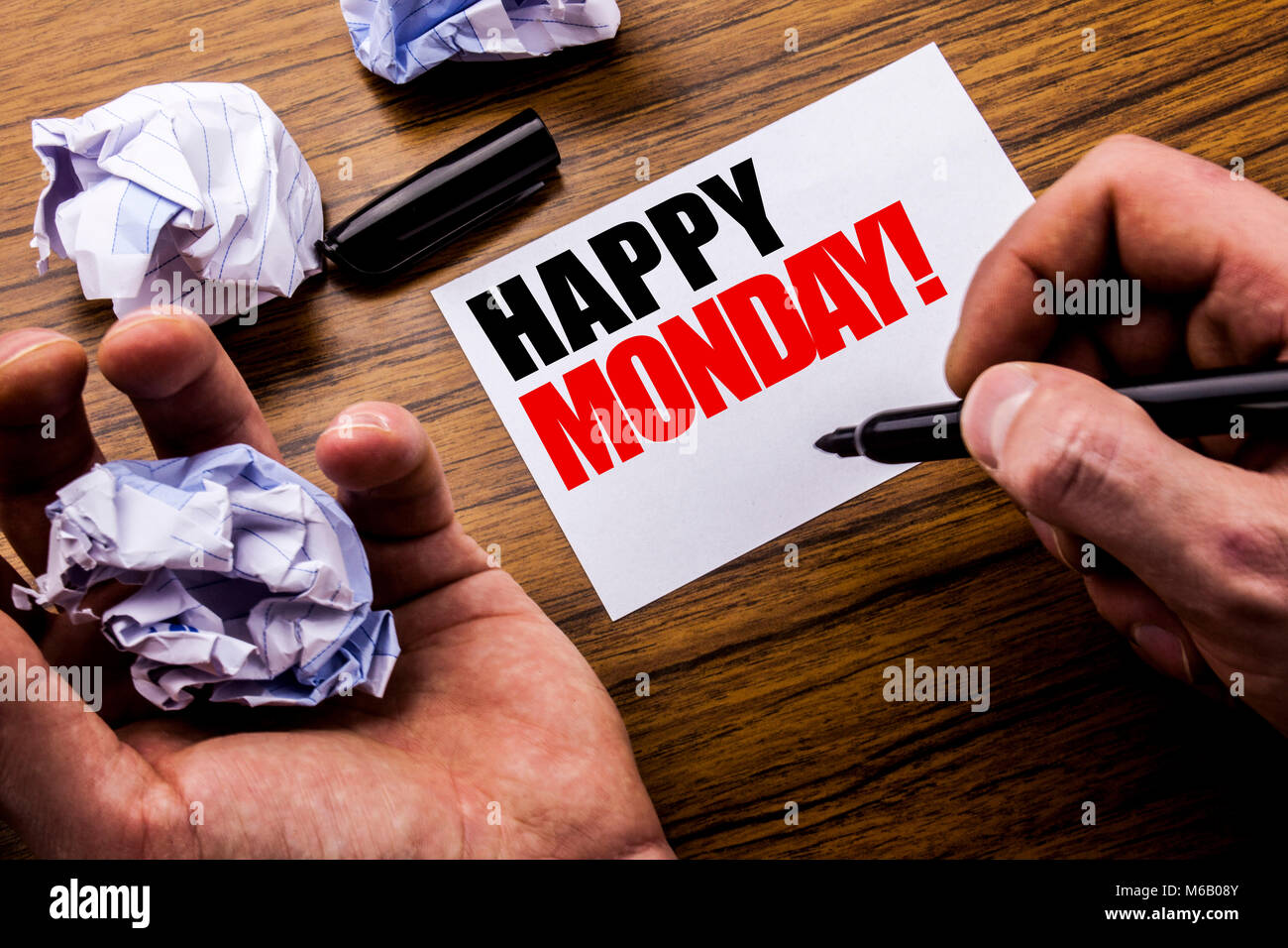 Handwriting text Happy Monday . Concept for New Week Motivation written ...