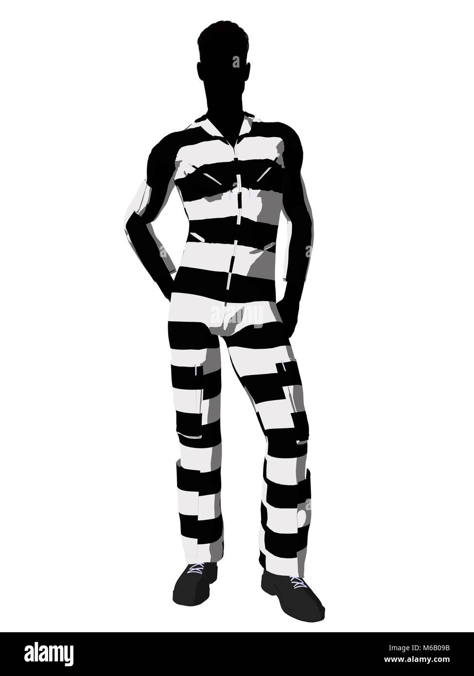 Male criminal on a white background Stock Photo - Alamy
