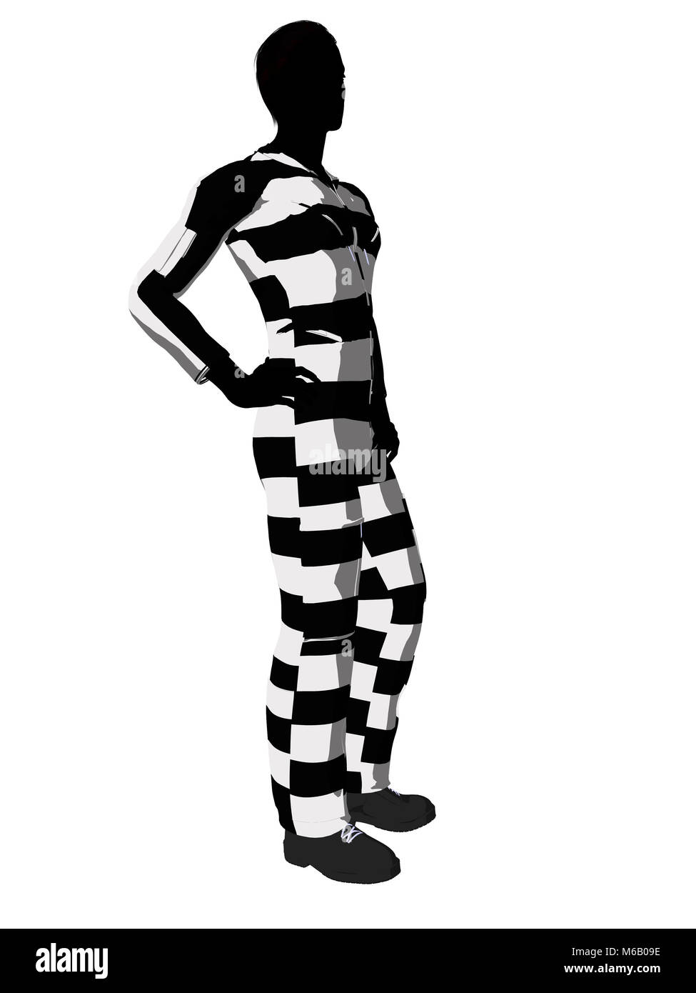 Male criminal on a white background Stock Photo - Alamy