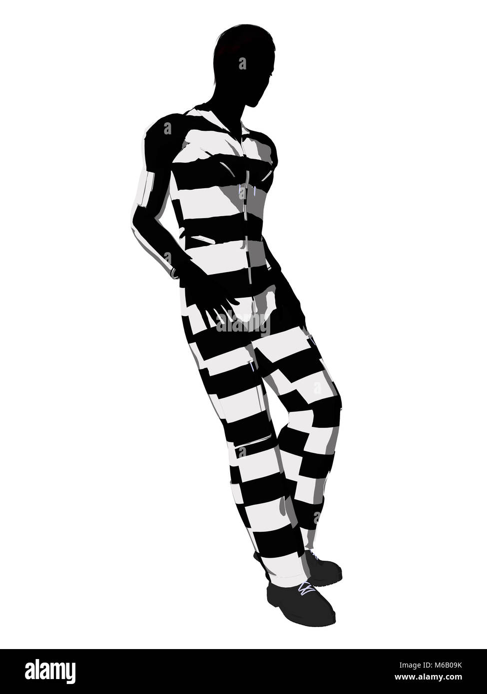 Male criminal on a white background Stock Photo - Alamy