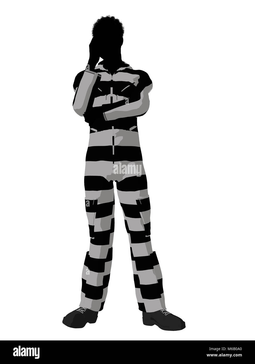 African american male criminal on a white background Stock Photo - Alamy