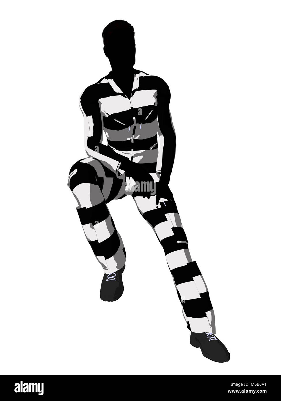 Male criminal on a white background Stock Photo - Alamy