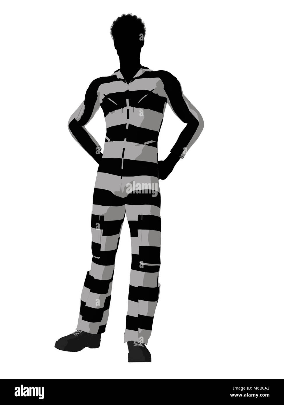 African american male criminal on a white background Stock Photo - Alamy