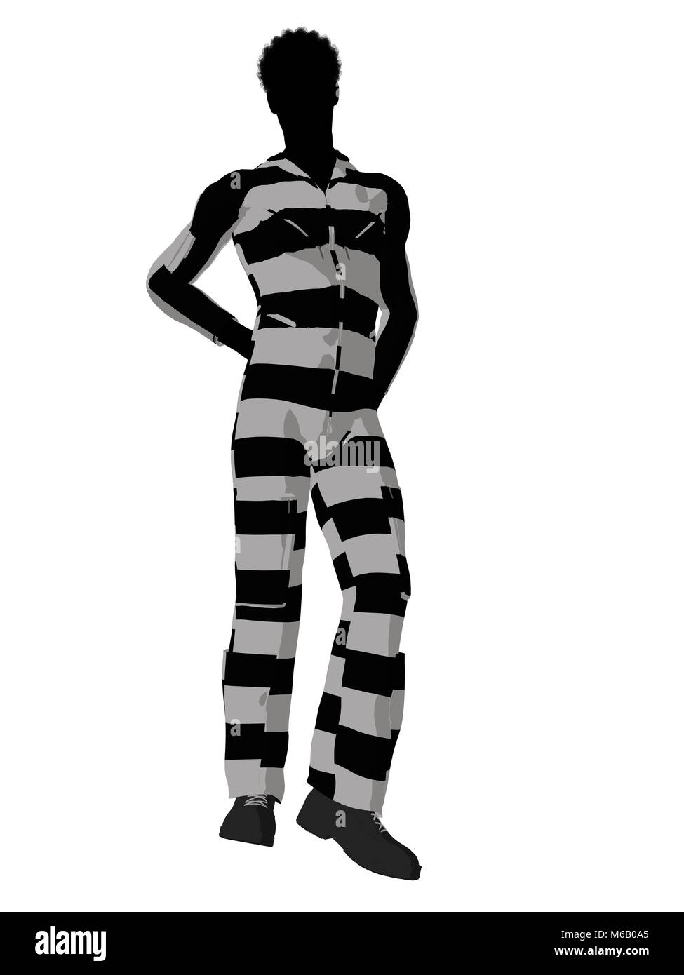 African american male criminal on a white background Stock Photo - Alamy