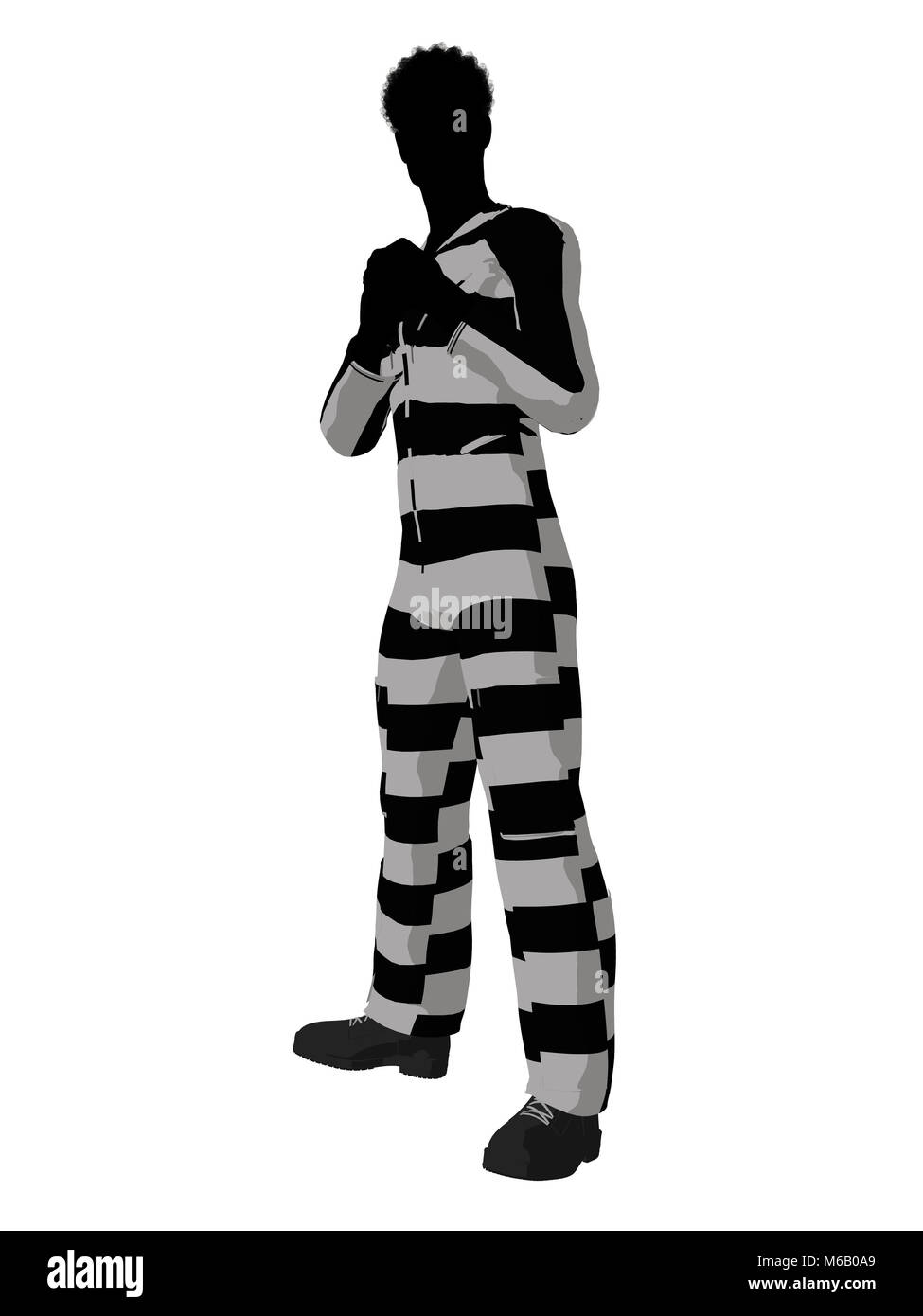 African american male criminal on a white background Stock Photo - Alamy