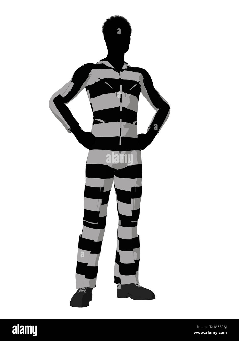 African american male criminal on a white background Stock Photo - Alamy