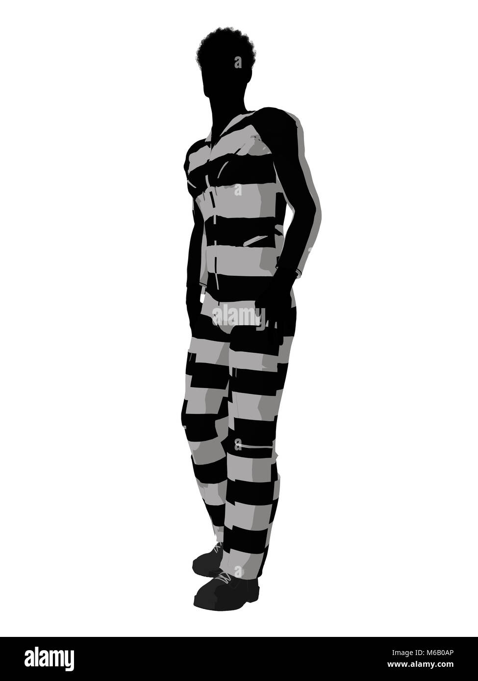 African american male criminal on a white background Stock Photo - Alamy