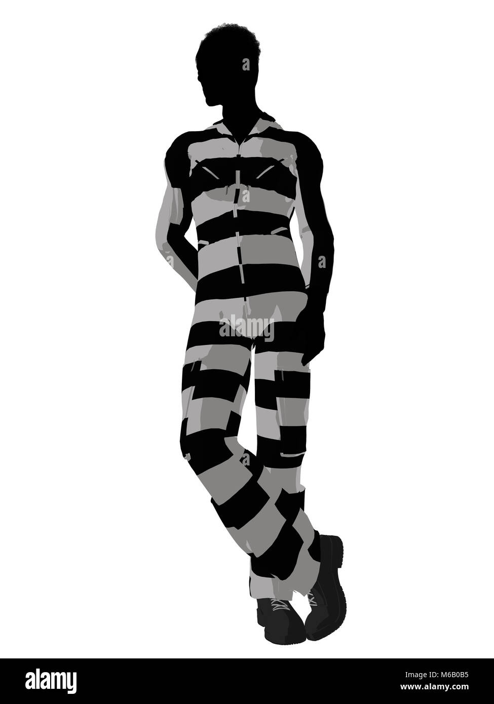 African american male criminal on a white background Stock Photo - Alamy