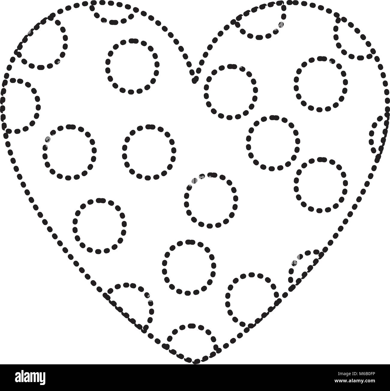 dotted heart in love decoration romantic Stock Vector Image & Art - Alamy