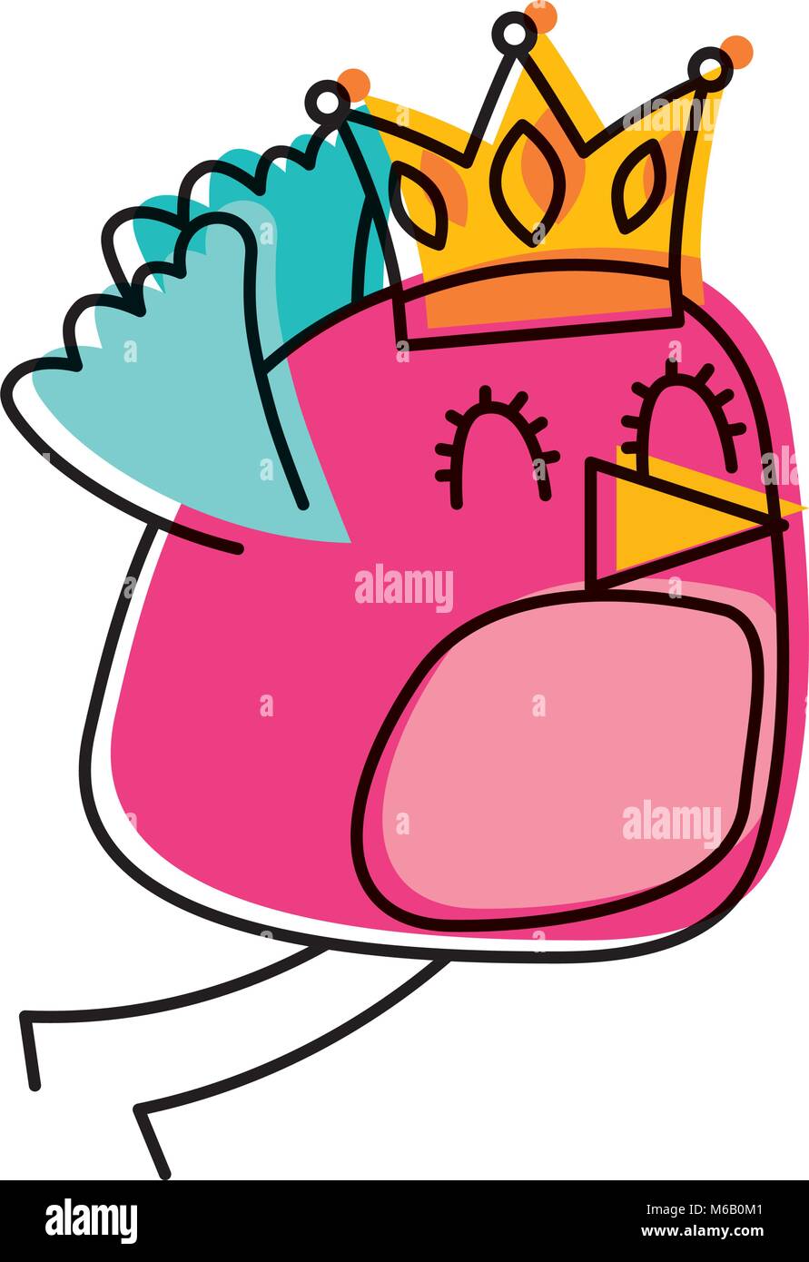beauty bird fly with crown cartoon Stock Vector Image & Art - Alamy