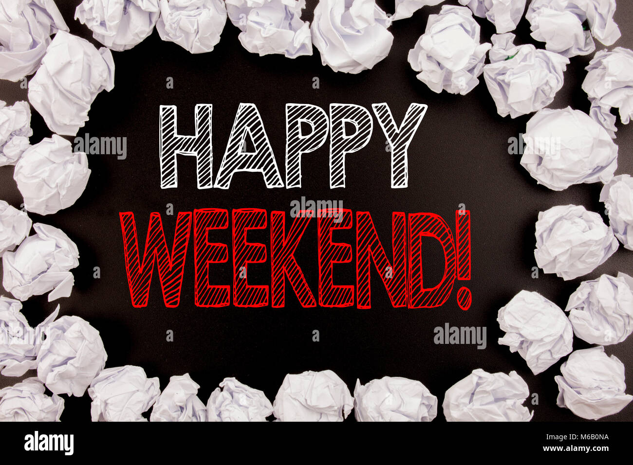 Writing text showing Heppy Weekend . Business concept for Weekend ...