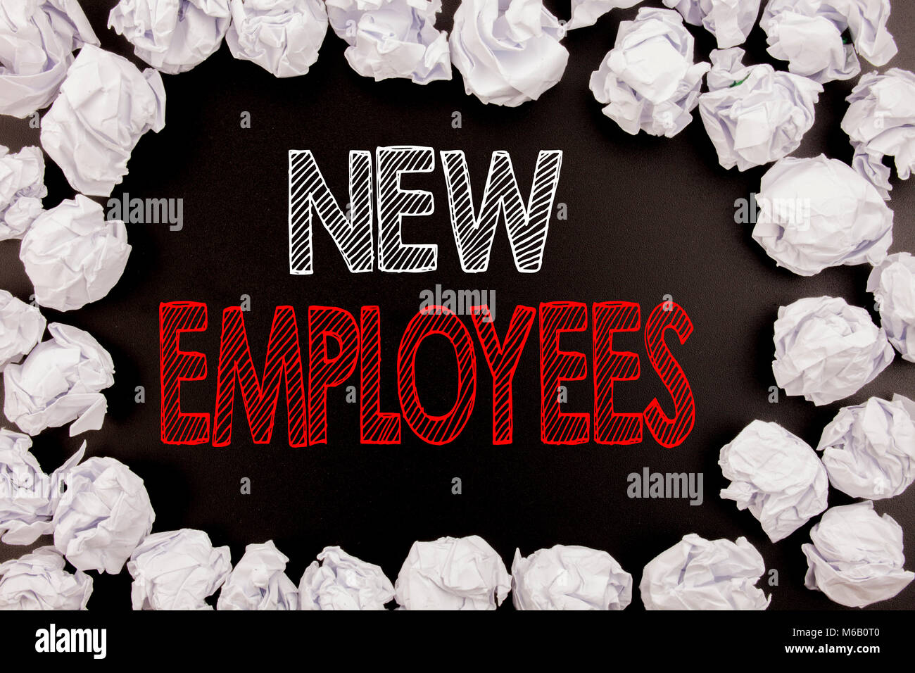 Writing text showing New Employees. Business concept for Welcome Staf ...