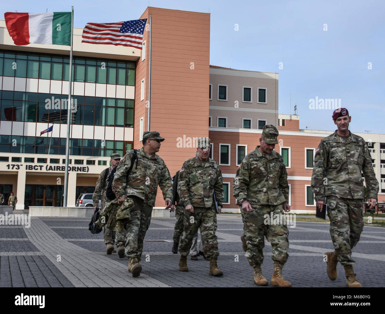 Lt. Gen. Christopher Cavoli walks across Caserma Del Din with USAG ...