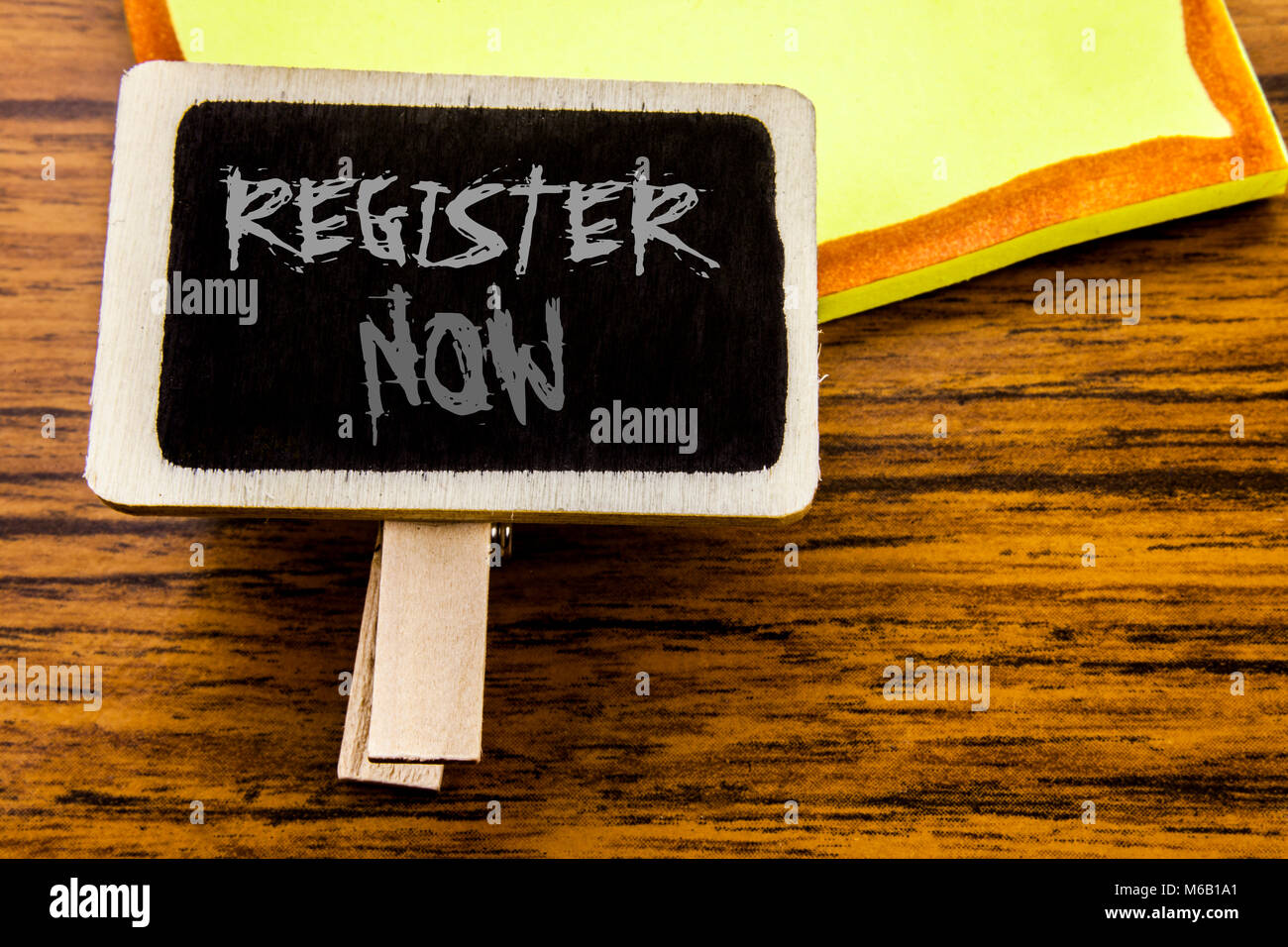 Handwritten text showing Register Now. Business concept for ...