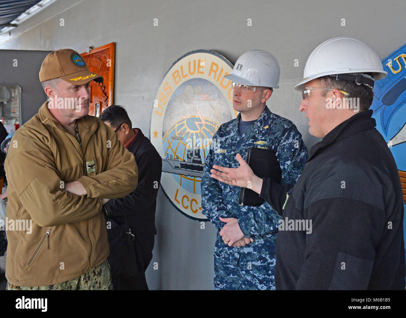 YOKOSUKA, Japan (Feb. 27, 2018) - Capt. Ray Bichard, commanding officer ...