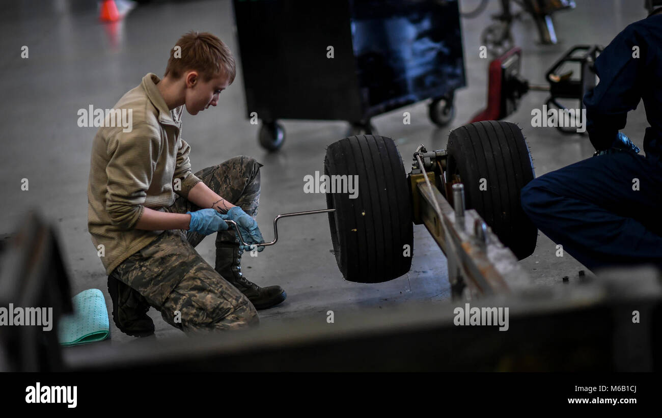 Aerospace ground equipment technicians conduct an annual safety ...