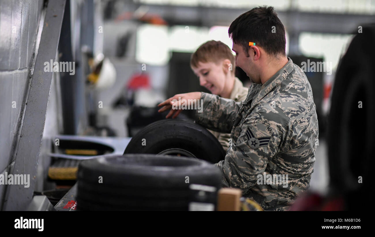 Aerospace ground equipment technicians conduct an annual safety ...