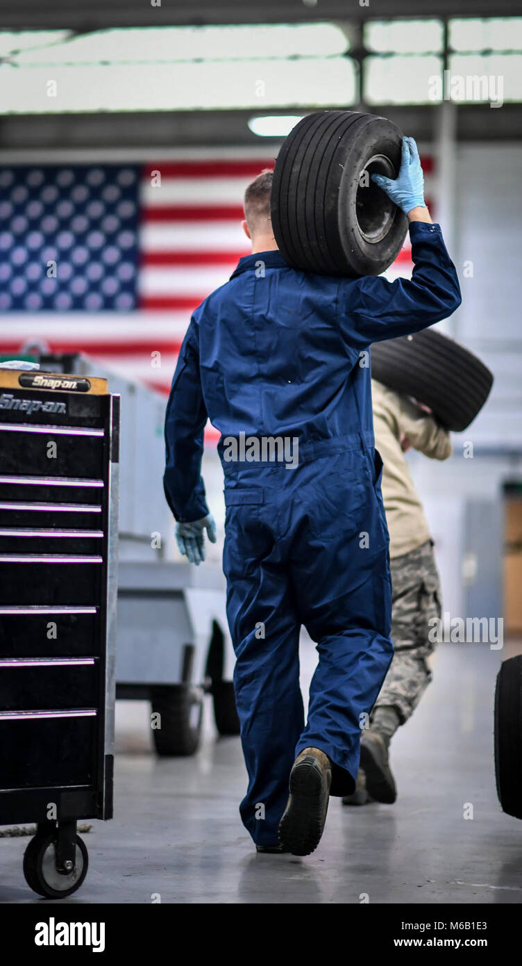 Aerospace ground equipment technicians conduct an annual safety ...