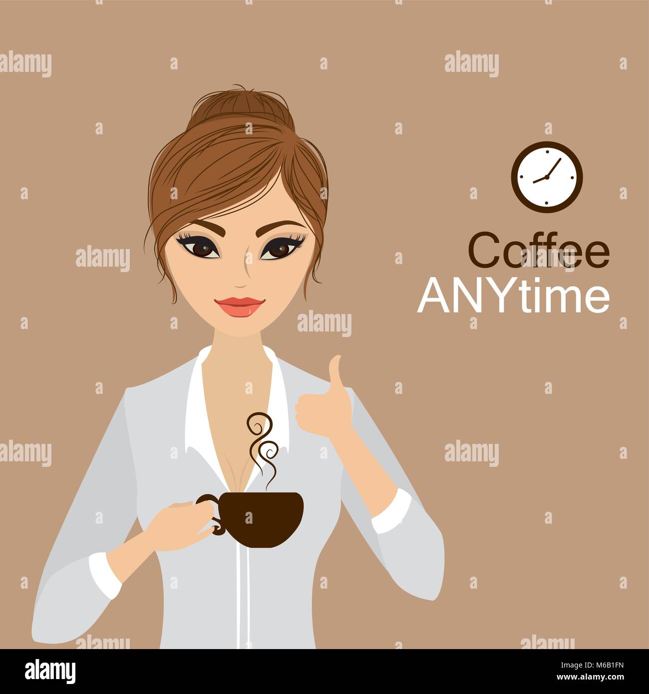 Women Drinking Coffee Cartoon
