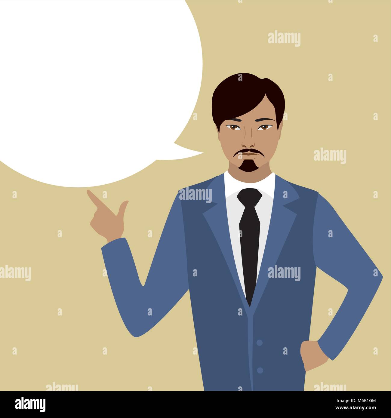 Businessman with bubble speech, cartoon vector illustration Stock ...