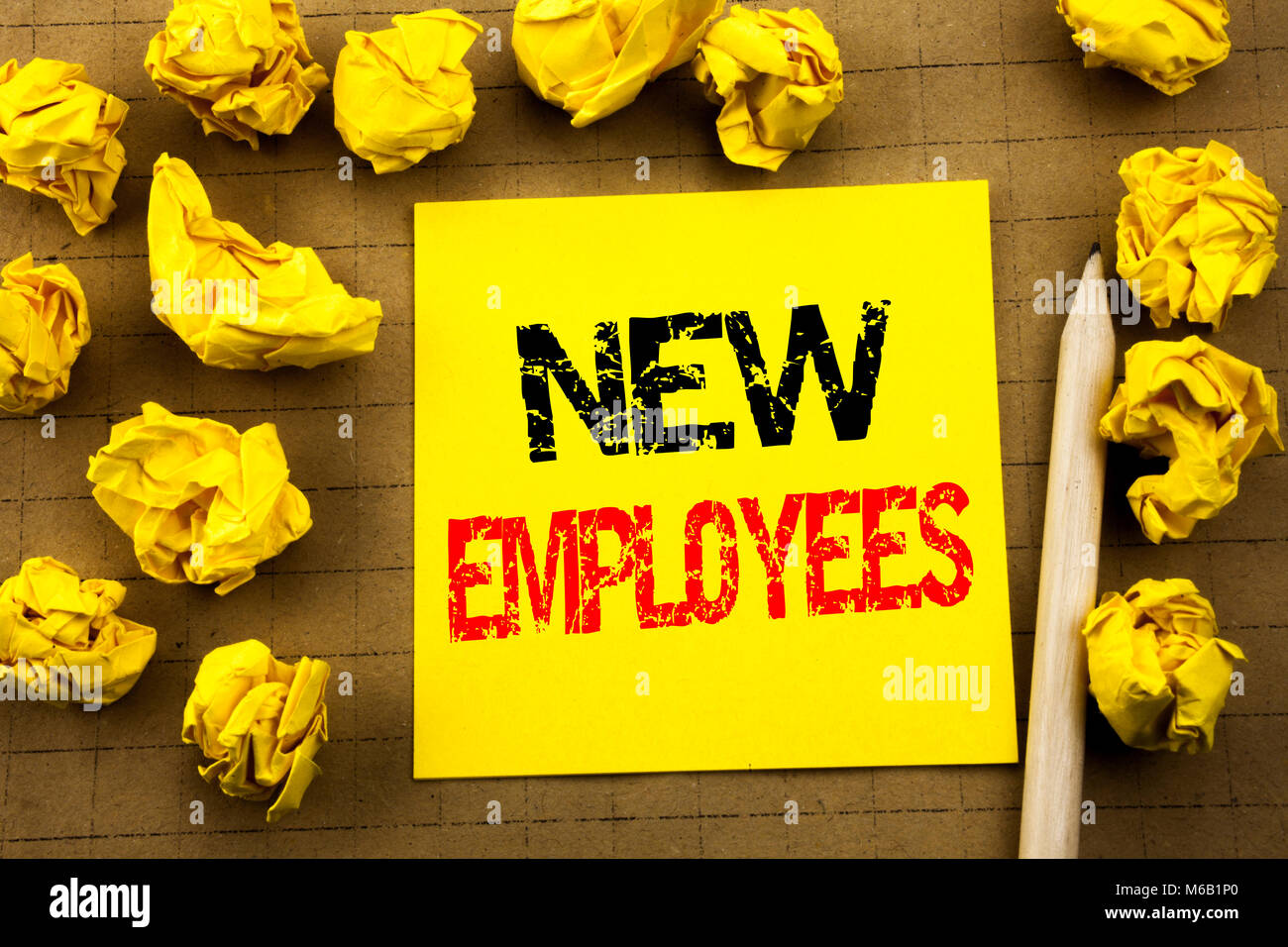 Handwriting text showing New Employees. Business concept for Welcome ...