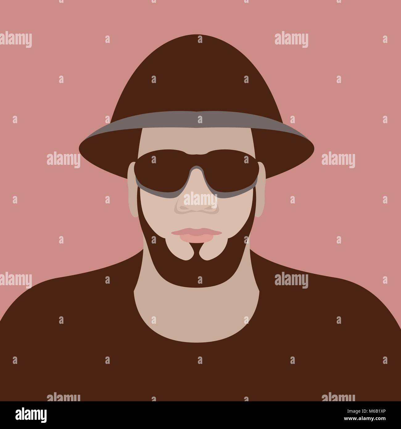 man face vector illustration flat style front side Stock Vector Image ...