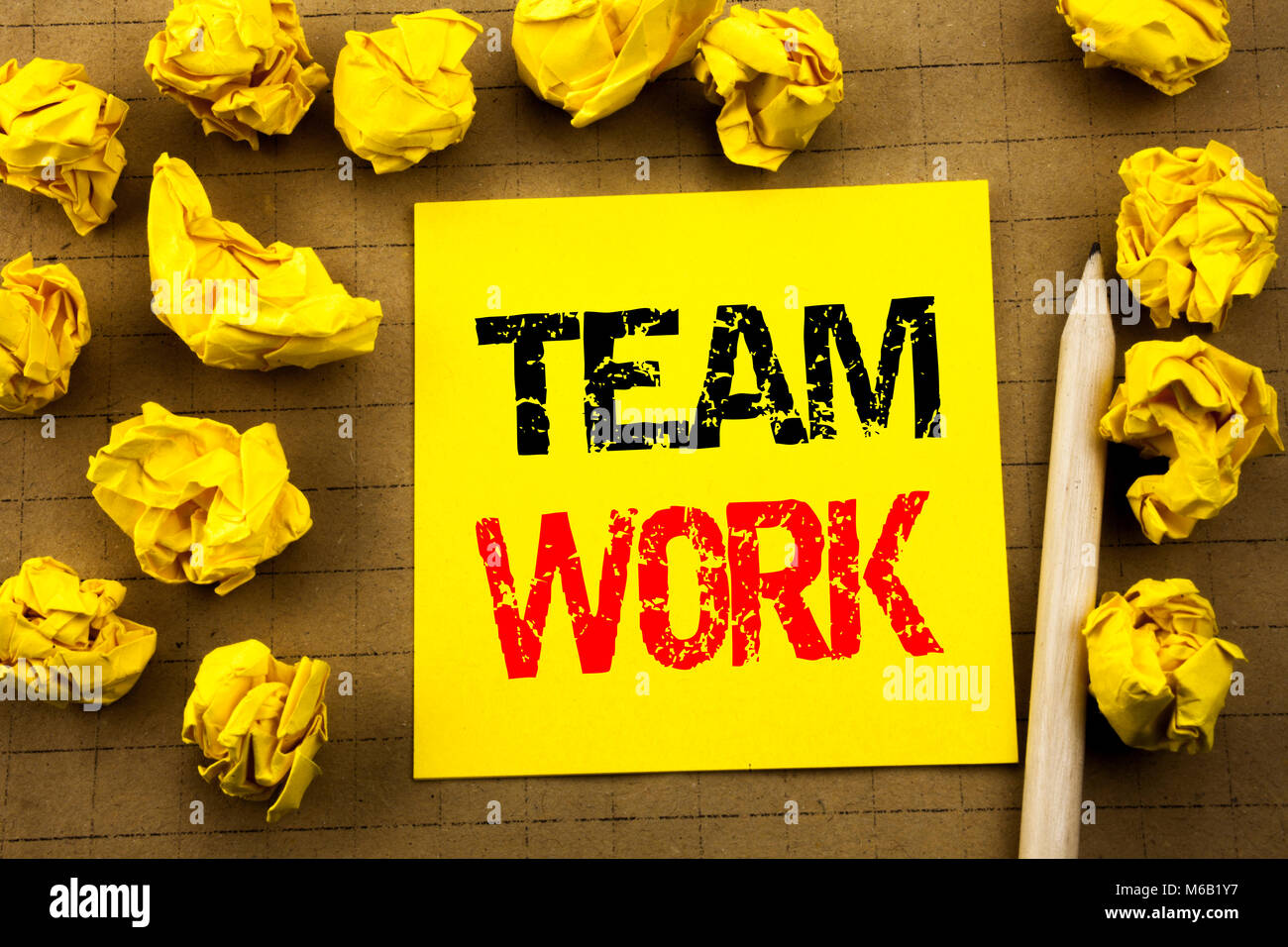 Handwriting text showing Team Work. Business concept for Teamwork ...