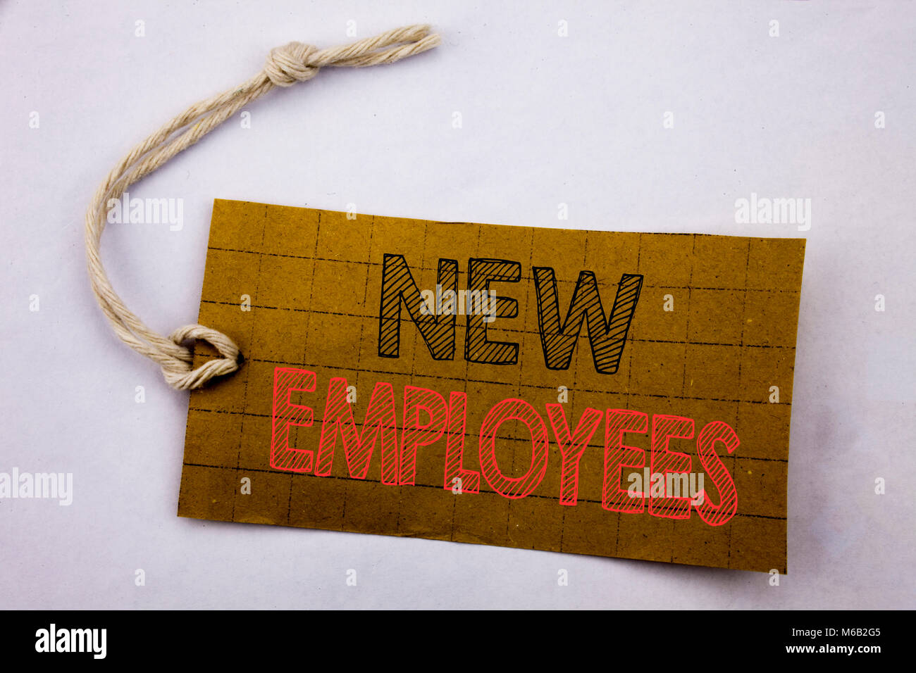 Handwriting Announcement text showing New Employees. Business concept ...