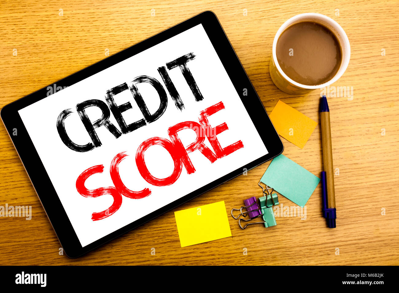 Handwritten text caption showing Credit Score. Business concept writing ...
