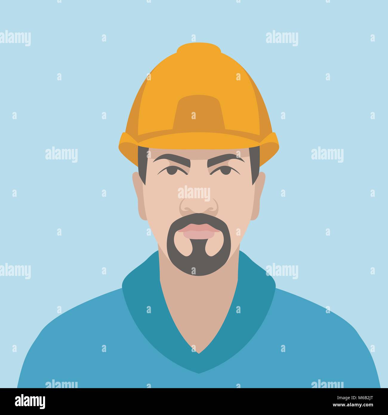 man face in helmet vector illustration flat style front side Stock ...