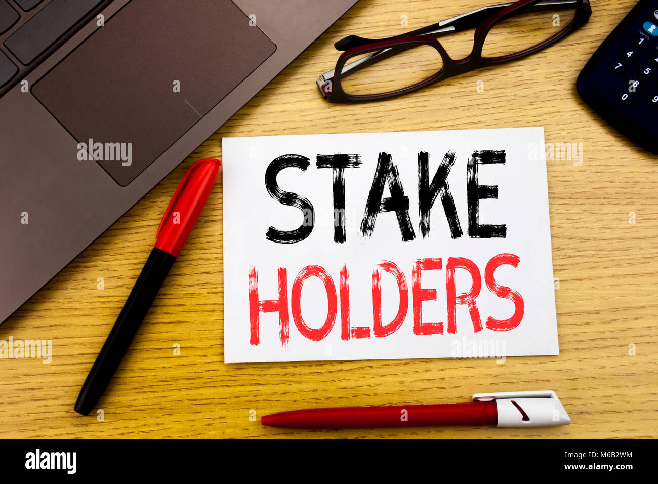 Conceptual hand writing text showing Stake Holders. Business concept ...