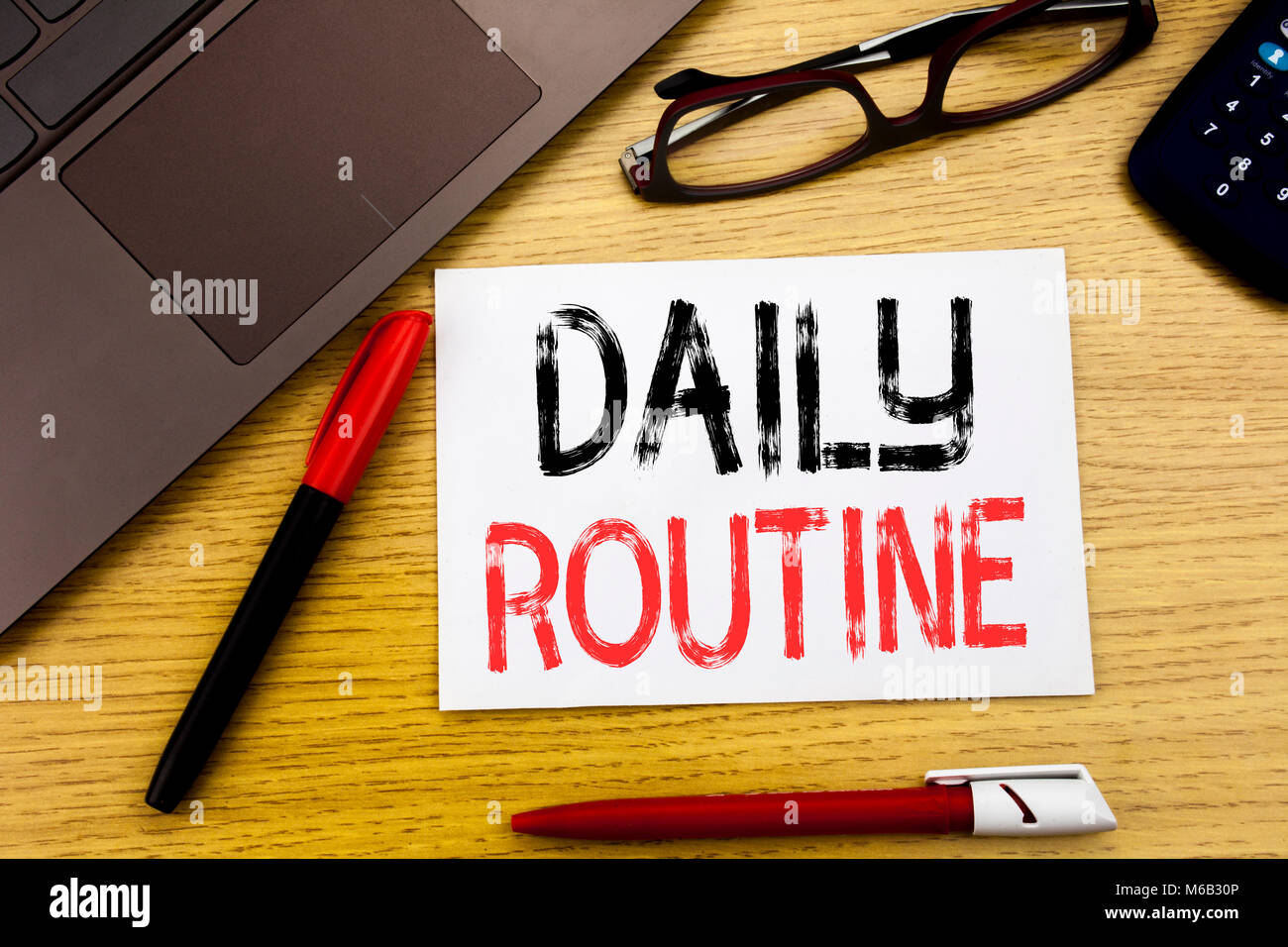 Conceptual hand writing text showing Daily Routine. Business concept ...